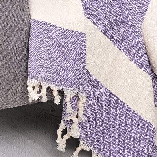 Tavas Cosy Plaid - Lila Katoen foulard Volwassenen En Kinderen Tv-Deken ...