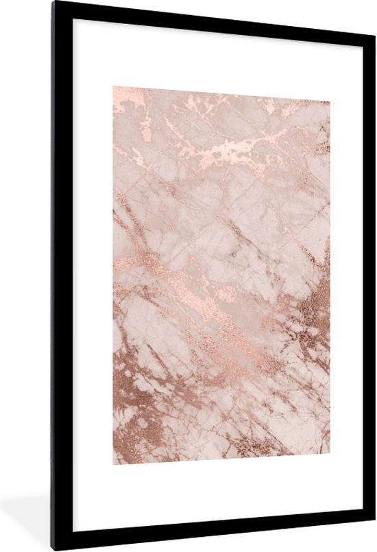 Cadre photo avec affiche - Marbre - Rose - Luxe - Aspect marbre ...