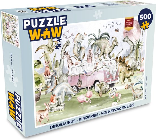 Puzzel Dinosaurus - Kinderen - Bus - Bomen - Dieren - Kids - Legpuzzel ...