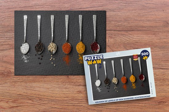 Puzzel Specerijen - Lepels - Tafel - Rustiek - Kruiden - Legpuzzel ...