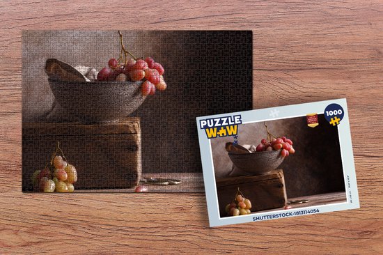 Puzzel Rustiek - Druiven - Schaal - Stilleven - Fruit - Legpuzzel ...