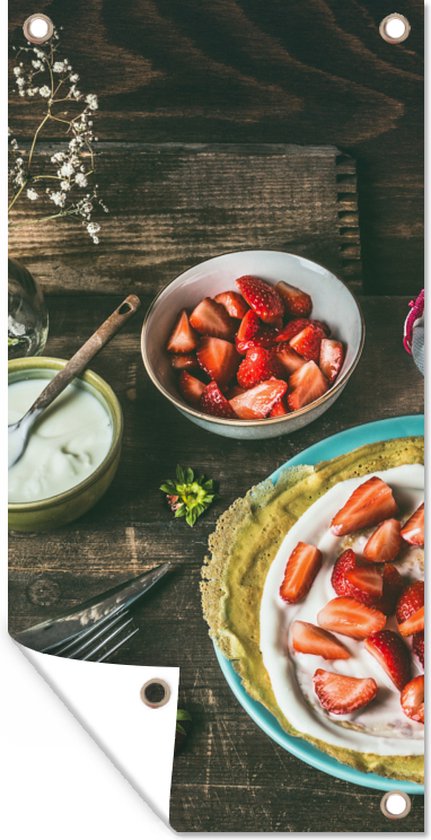 Poster de jardin Fraise - Rustique - Fruit - Fleurs Rustiques - 40x80 ...