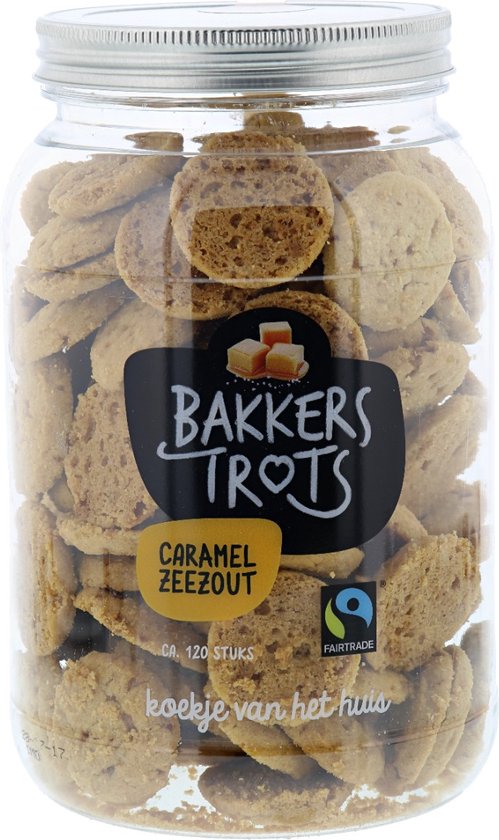 Bakkers Trots - Caramel-Zeezout Koekjes - 1 Pot van 880 Gram - Koekjes ...