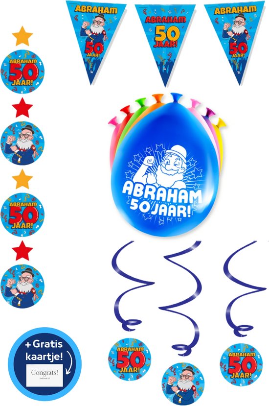 50 Jaar Abraham - Feestpakket - 50 Jaar - Versiering pakket - Abraham ...