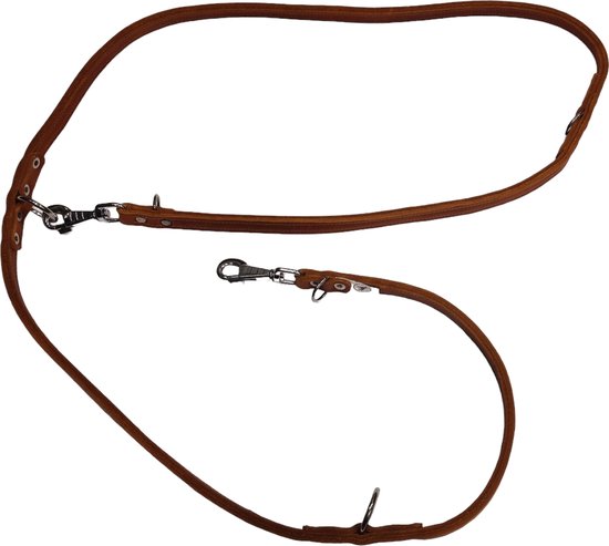 K9 World by van der Veeke, verstelbare hondenriem, bruin dubbel leer | bol