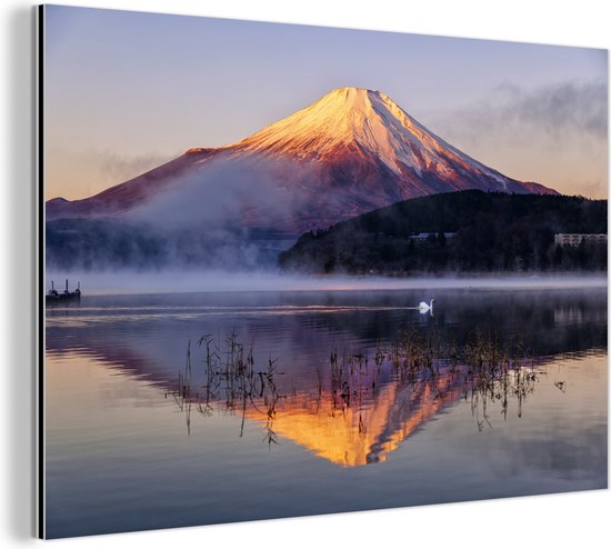 Wanddecoratie Metaal - Aluminium Schilderij Industrieel - Fuji berg ...