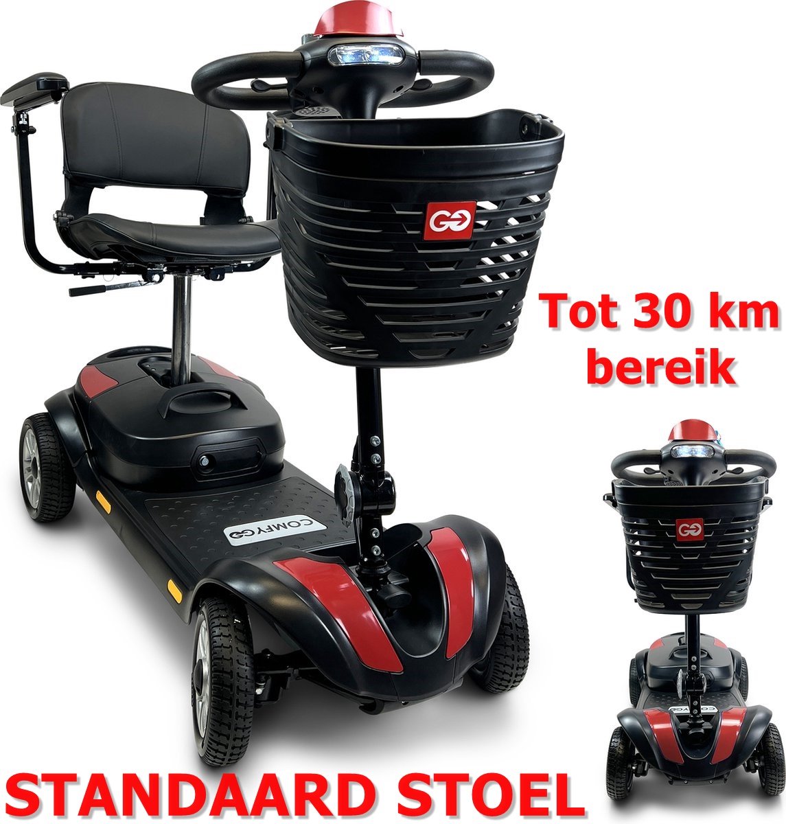 ComfyGO Z-4 Elektrische Scootmobiel, Scooter, Mobiliteitsscooter met 4 ...
