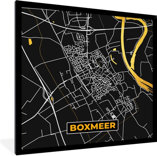 Fotolijst incl. Poster - Plattegrond - Boxmeer - Kaart - Goud ...