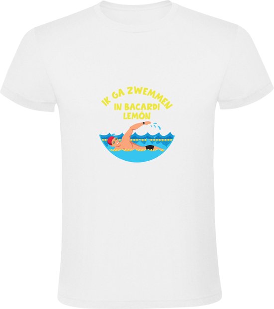 Ik ga zwemmen in Bacardi Lemon Heren t-shirt | Bacardi Limon | Mart Hoogkamer | bol.com