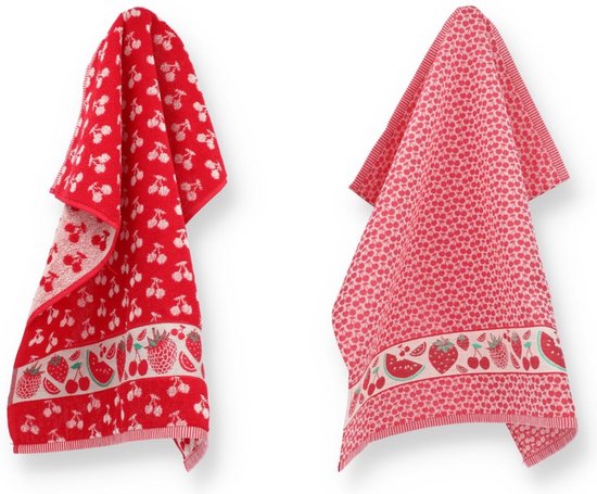 Luxe Keukendoek en Theedoek Fruit Rood - Bunzlau Castle - 100% ...