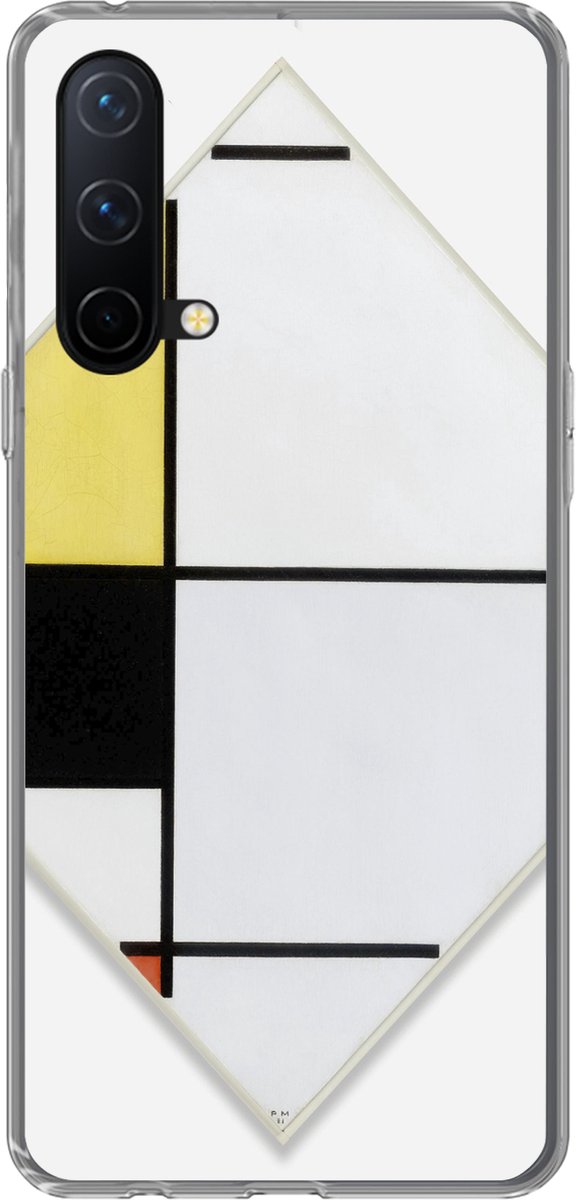 OnePlus Nord CE 5G hoesje - Ruitcompositie met geel, zwart, blauw, rood ...