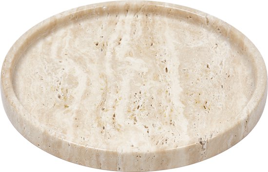 Round Travertine tray Beige | bol.com