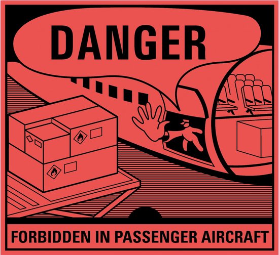 Danger do not load in passenger aircraft sticker 250 x 230 mm | bol.com