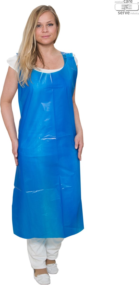 Wegwerp schort 30 micron 150 stuks kleur blauw medisch - verfschort ...