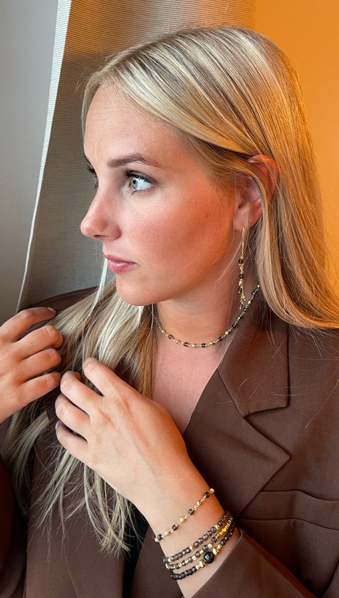 Casa Jewelry Armband Iseo Rookkwarts - Goud Verguld | bol