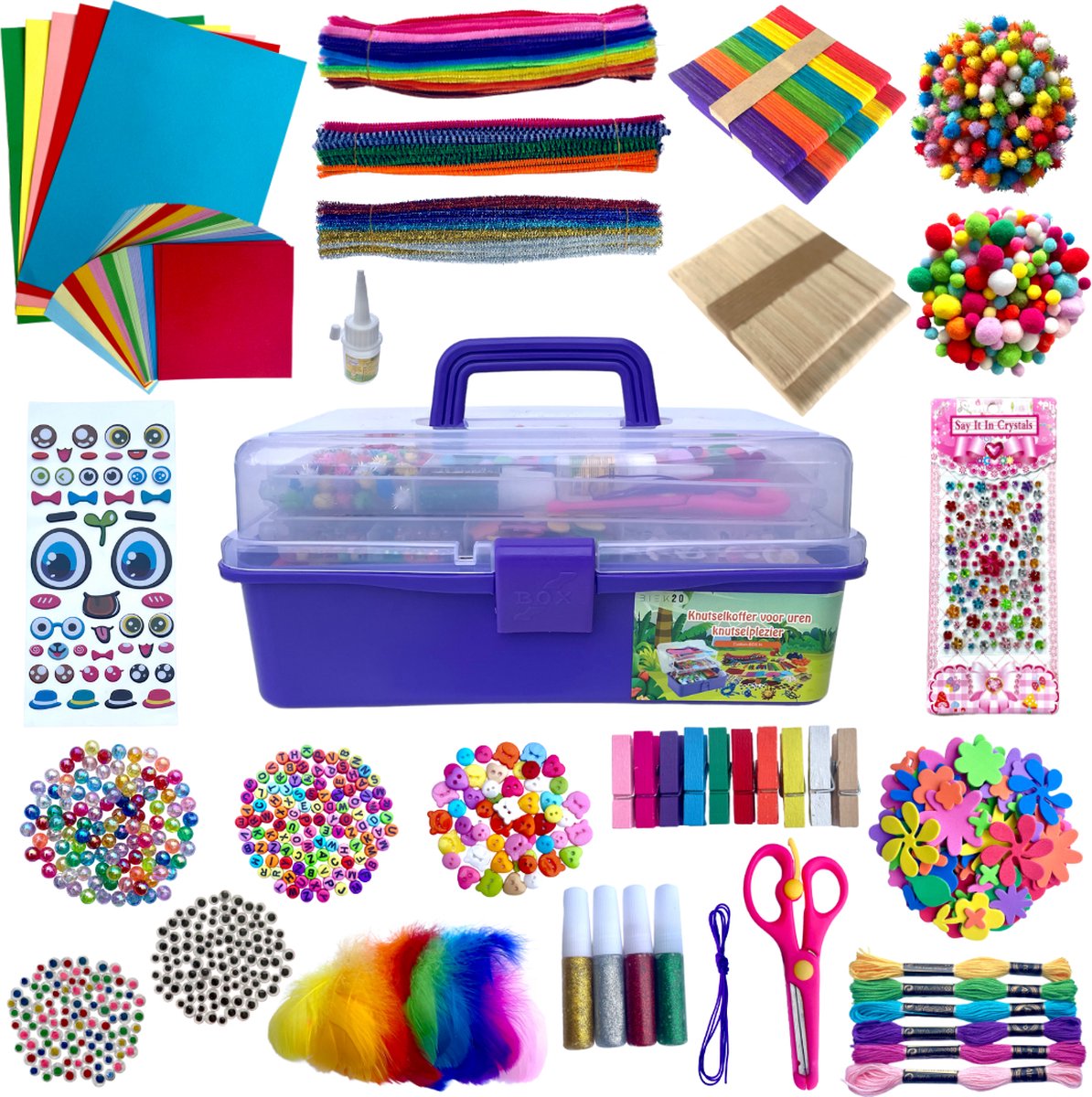 Knutselkoffer XXL - Knutselpakket - Creatief Speelgoed - Knutseldoos ...