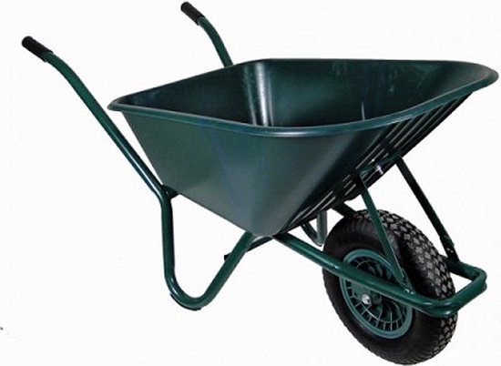 Synx Tools Kruiwagen Groen 80 Liter Verzinkt - Enkel Wiel - Kruiwagens ...