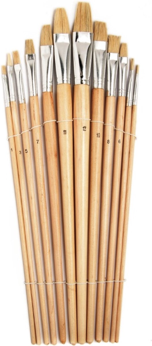 Pcasso ® 9-delige Penselen Set - Kwasten - Verfkwasten - Acryl penselen ...