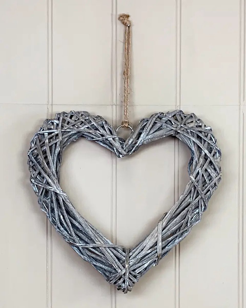 Portland Living - Landelijk Rieten Decoratie Hart Groot - 50 cm ...