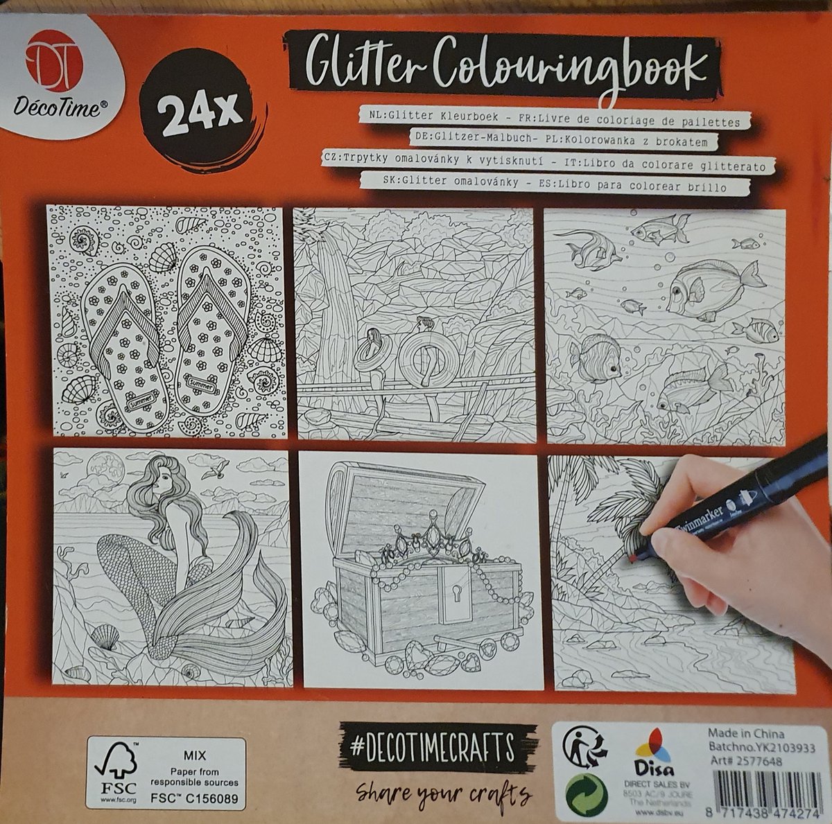 Decotime - Glitter Kleurboek - Sea life | bol.com