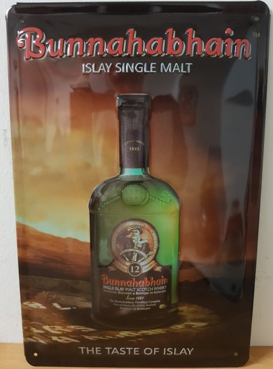 Bunnahabhain single malt Reclamebord van metaal 30 x 20 cm GEBOLD BORD ...