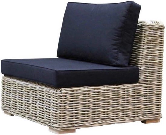 Nissah modulair middenelement naturel rotan - olefin black | bol.com