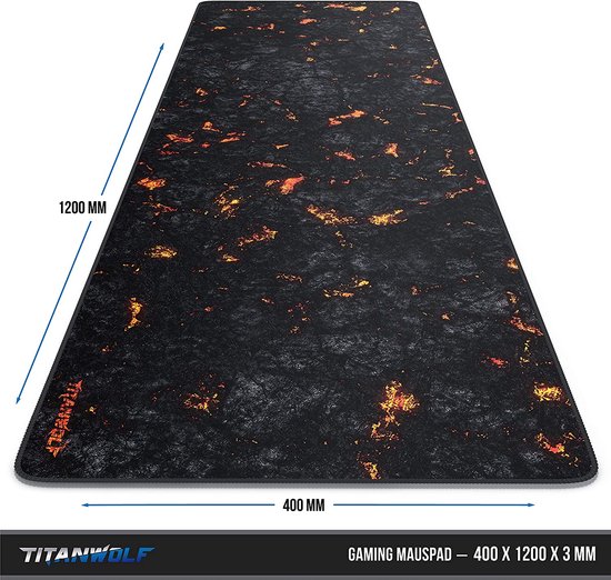 CSL oversized muismat Gaming Titanwolf 1200 x 400 mm, XXXL muismat ...
