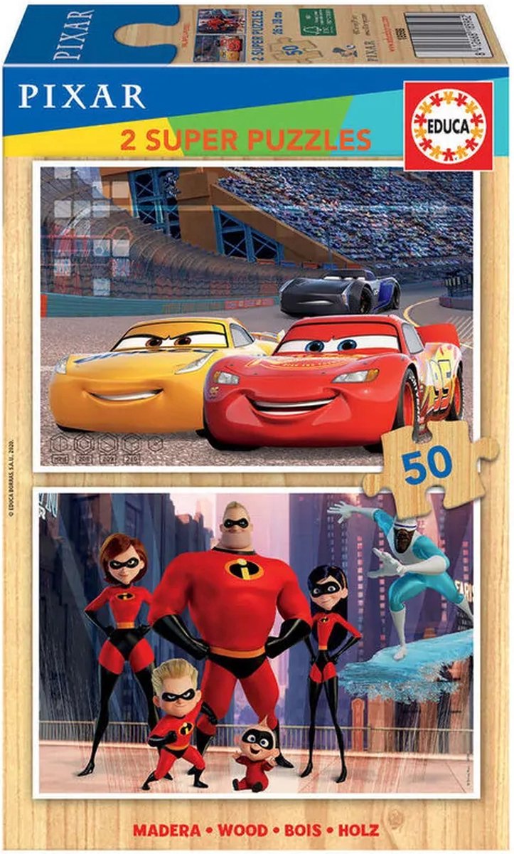 Pixar 2 super puzzles ( 50 stukken ) hout - bois - wood | bol.com