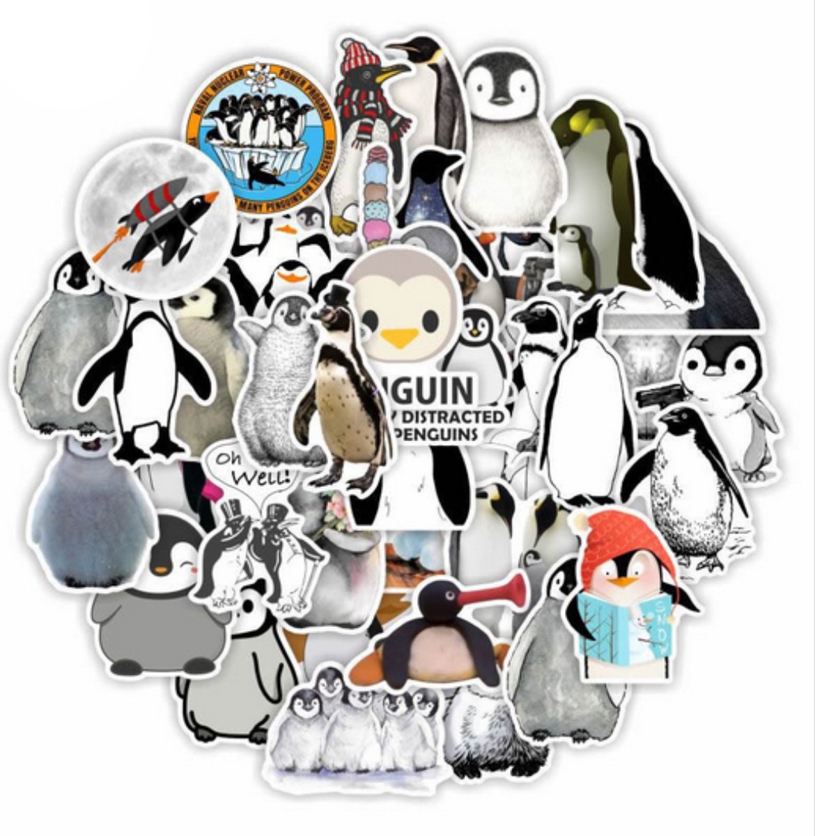 Winkrs - 50 pinguin stickers - Stickers voor laptop, muur, deur, koffer, schriften, etc. | bol.com