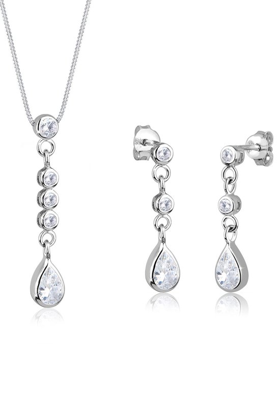 Elli Dames Sieraden Set Dames Druppels met Zwarte Zirkonia Kristallen ...