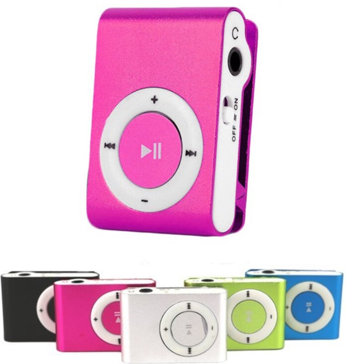 Mini MP3 Speler met Clip - Muziekspeler - Roze | bol.com