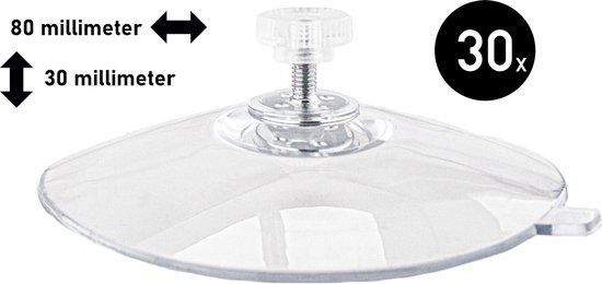 Brute Strength - 30 x Zuignap 80 mm met schroefdraad M4x10 - Zuignappen ...