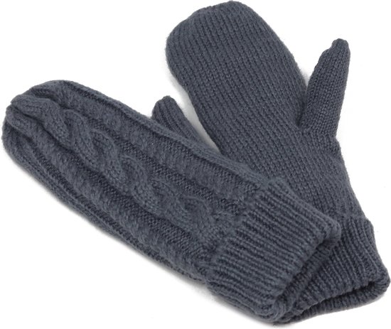 Winter handschoenen donkergrijs - wanten voor dames - one size - grijze ...