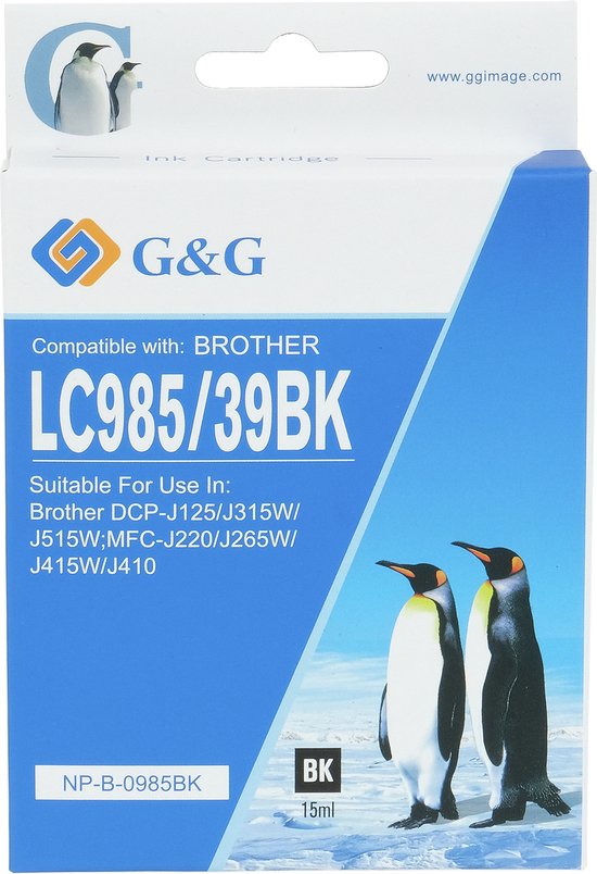 G&G Cartridge Brother LC985 - Zwart - 21ml | bol