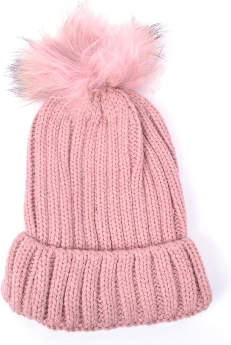 Pompon muts - roze - made in Italy | bol.com