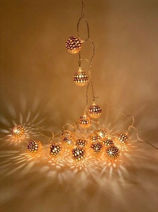 Vemia - Sfeerverlichting - Brons -10 ballen 2.5cm ø - Geen stekker ...