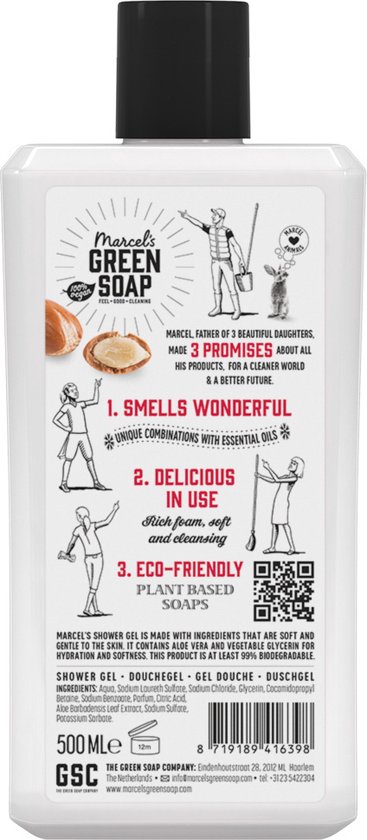 Marcel's Green Soap Shower Gel Argan & Oudh - 6 x 500 ml | bol