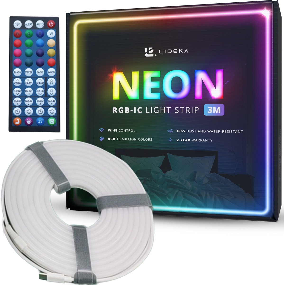 Lideka® - RGBIC Neon LED Strip 3 Meter - Met App En Afstandsbediening - Smart... | bol.com