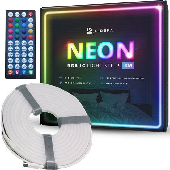 Lideka® - RGBIC Neon LED Strip 3 Meter - Met App En Afstandsbediening - Smart... | bol.com