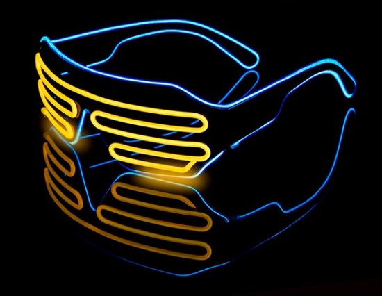 Led bril GEEL / BLAUW | Rave bril | Techno bril | Foute Party ...
