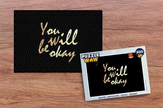 Puzzel Quote - Motivatie - Goud - Zwart - Legpuzzel - Puzzel 500 ...