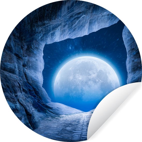 Behangcirkel - Zelfklevend behang - Maan - Ruimte - Meteoriet ...