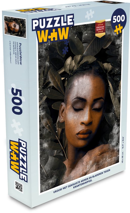 Puzzel Vrouw - Bladeren - Krant - Legpuzzel - Puzzel 500 stukjes | bol