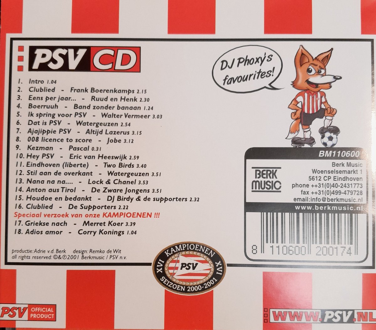 Psv kampioen nl 2000-2001, PSV | CD (album) | Muziek | bol