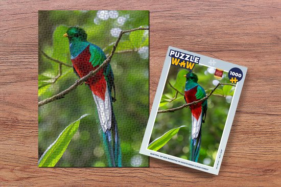 Puzzel Quetzal op een boomtak in Monteverde Cloud Forest - Legpuzzel ...