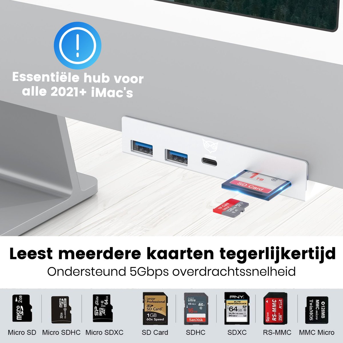 Good2know iMac hub - USB-C - Gen2 - 5 in 1 - Geschikt voor iMac 24 inch ...