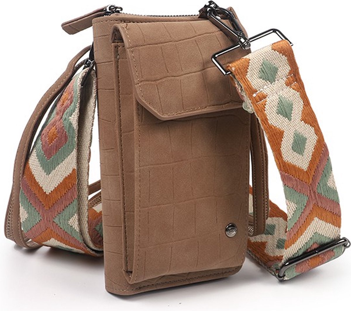 Telefoontasje-portemonnee camel met sierband | bol.com