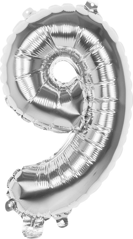 Boland - Folieballon cijfer (36 cm) 9 - Zilver - Cijfer ballon | bol.com Boland - Folieballon cijfer (36 cm) 9 - Zilver - Cijfer ballon | bol.com