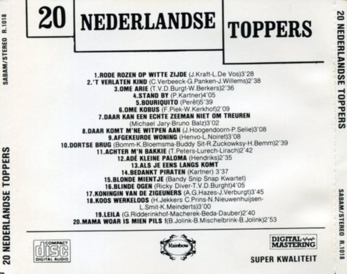 20 Nederlandse Toppers, various artists | Muziek | bol.com