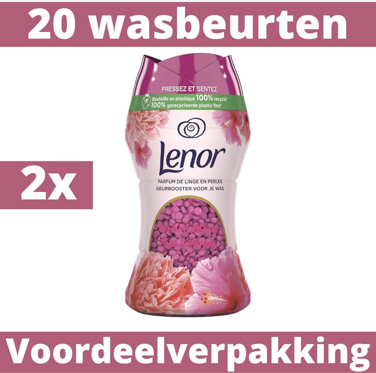 Lenor Wasparels Pioenroos en Hibiscus - 20 wasbeurten voordeelverpakking - 2x 140g... | bol.com